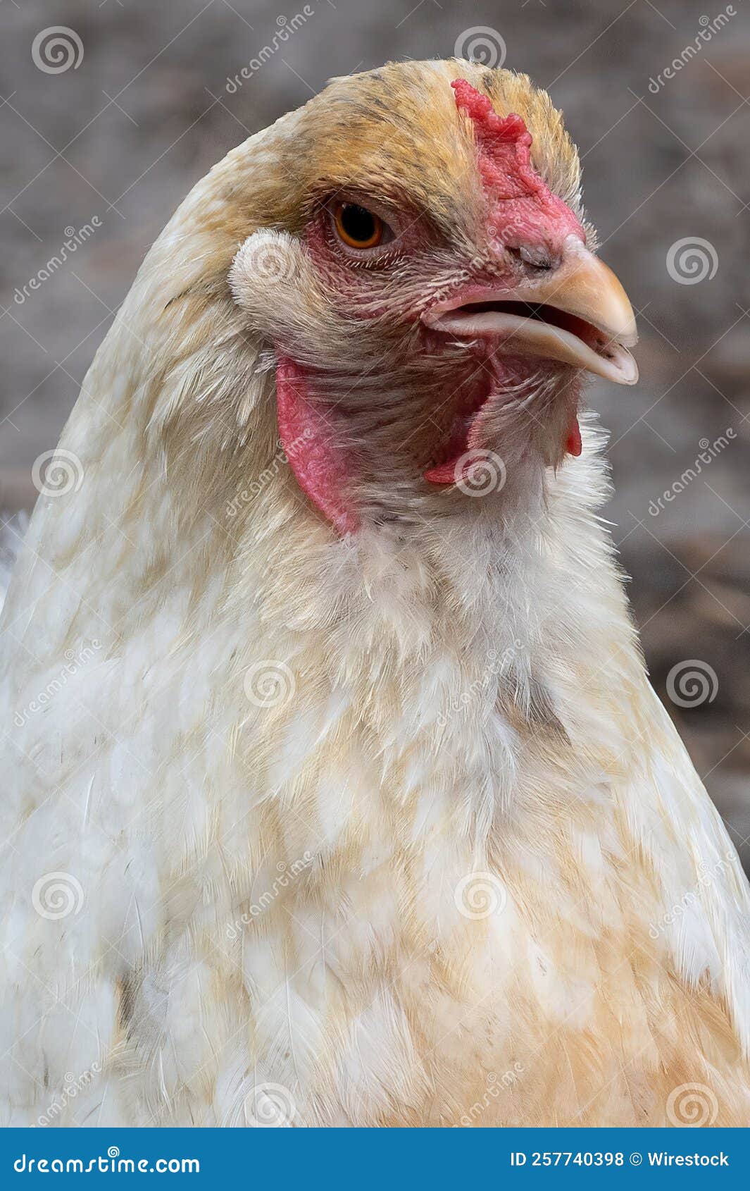 Portrait of a Chicken Looking at the Camera, Vertical Stock Photo ...