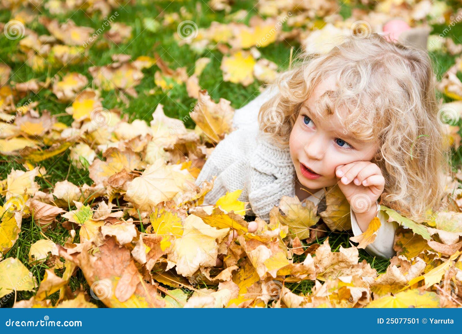 Portrait of Child in Autumn Stock Image - Image of face, happy: 25077501