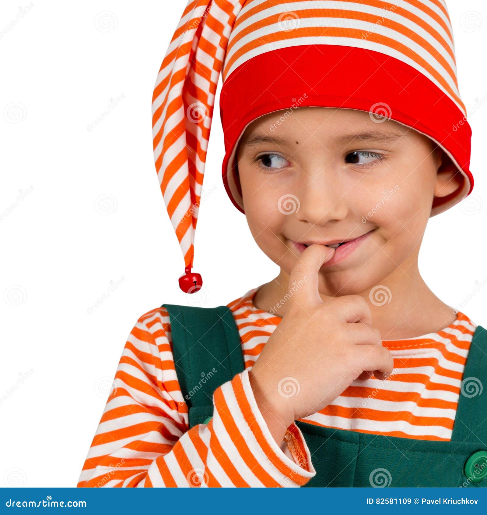 Portrait of a Child in an Elf Suit Stock Image - Image of year, bright ...