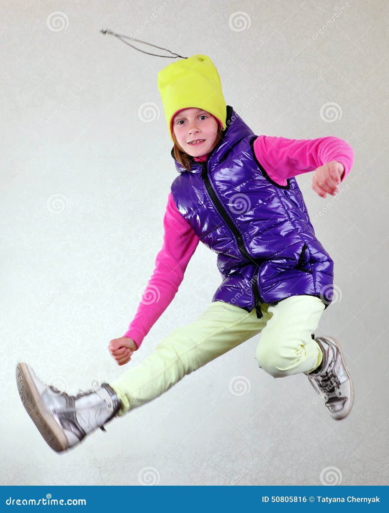 Portrait of Child Jumping and Dancing Stock Photo - Image of action ...