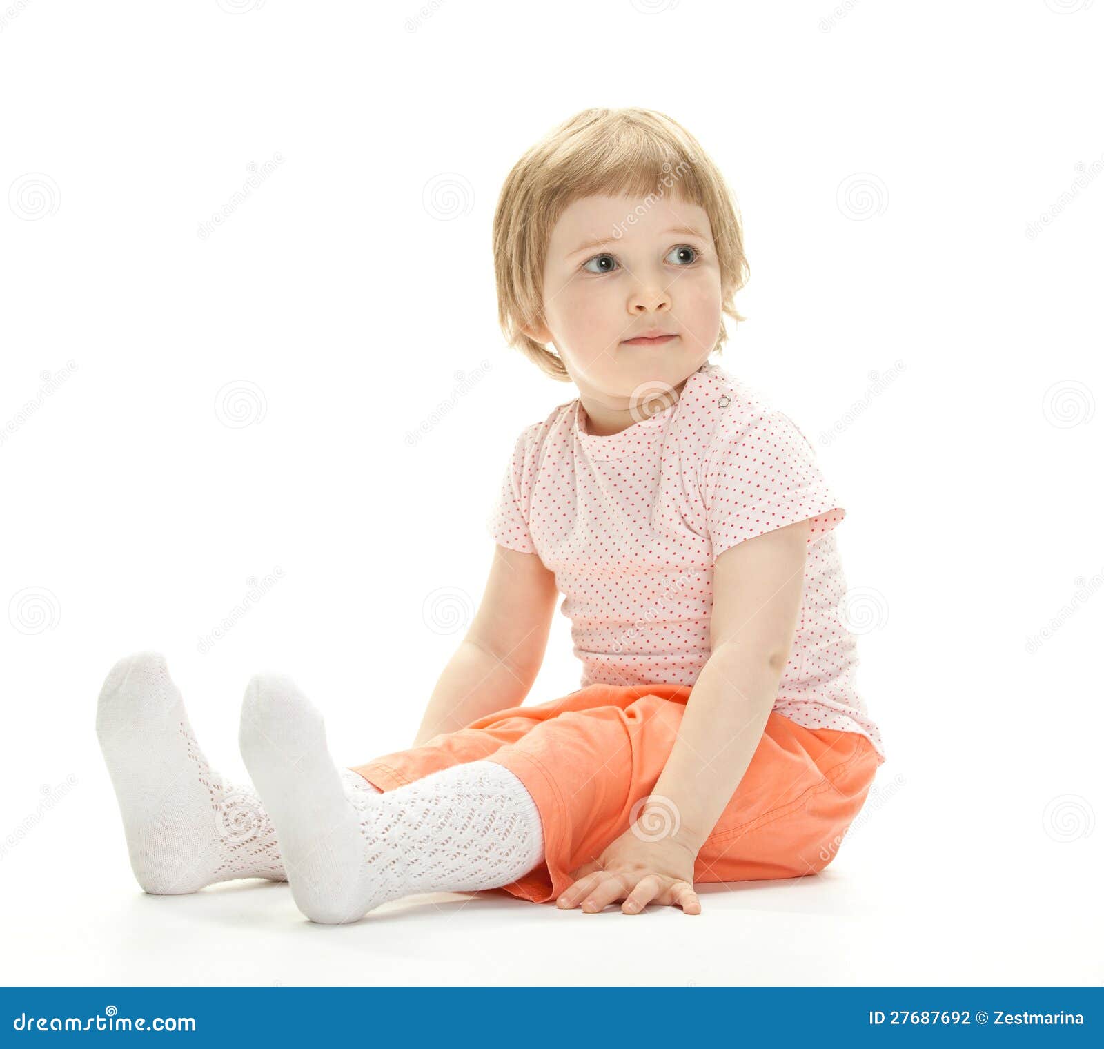 Child Sit Down On Floor