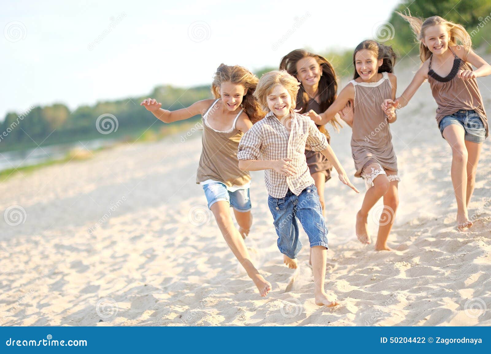 Portrait of Children on the Beach Stock Photo - Image of rejoicing ...