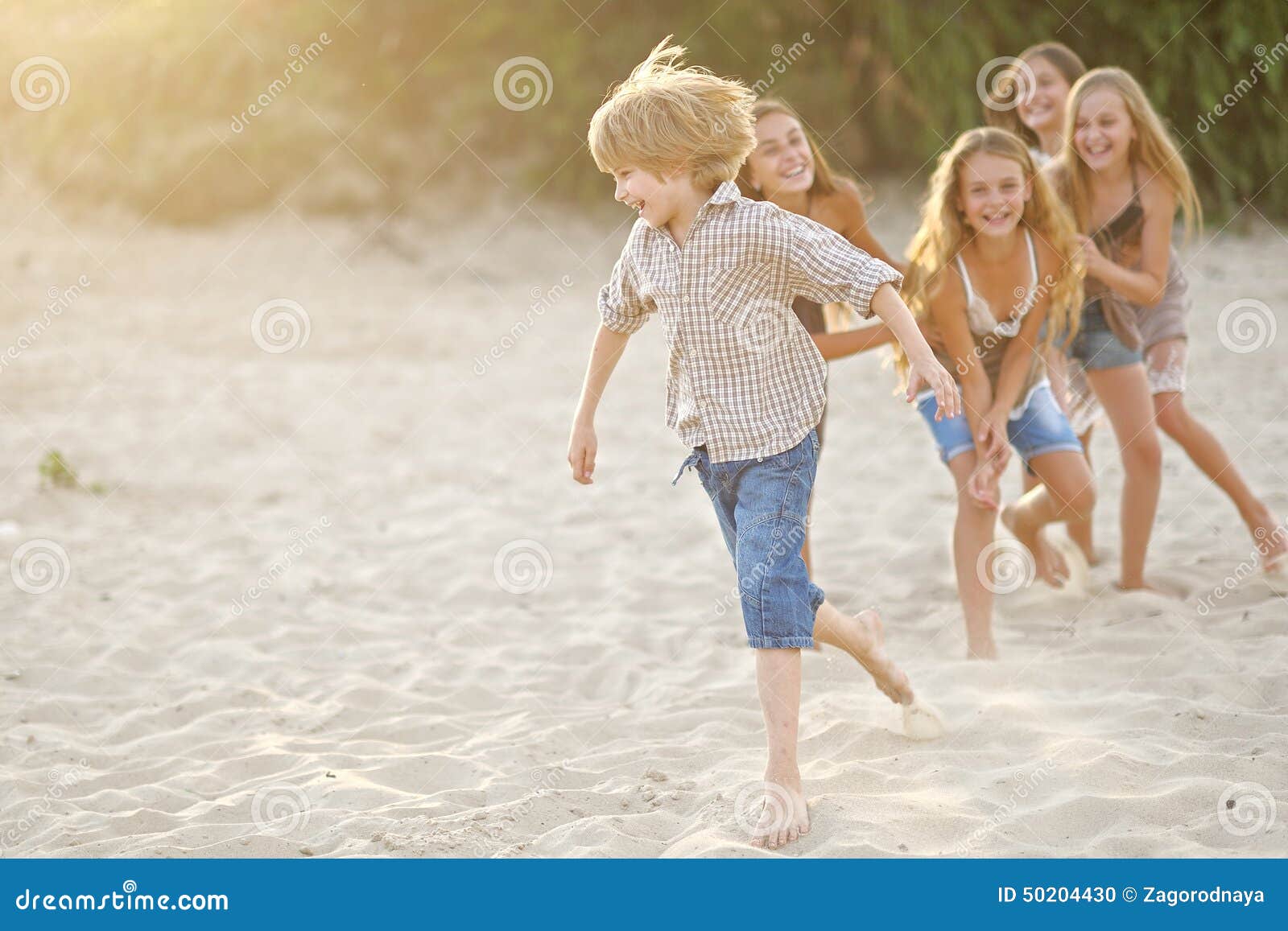 Portrait of Children on the Beach Stock Photo - Image of little, child ...