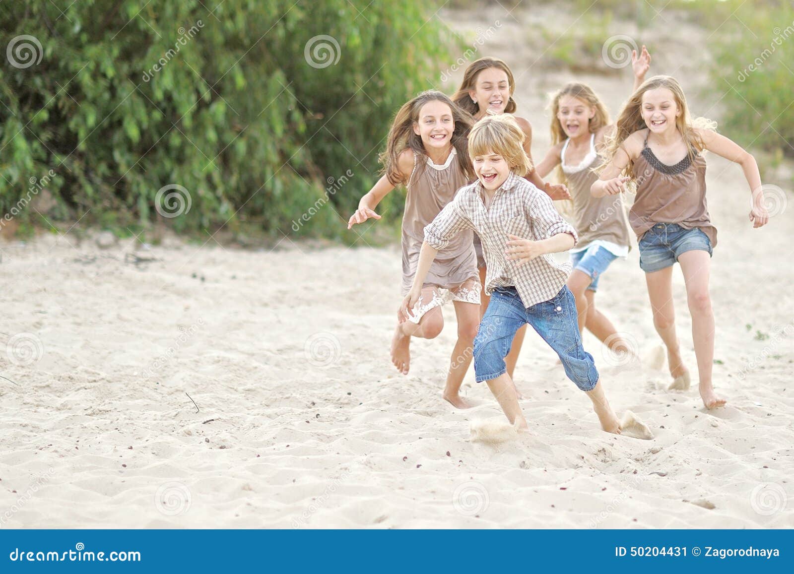 Portrait of Children on the Beach Stock Image - Image of natural, girl ...
