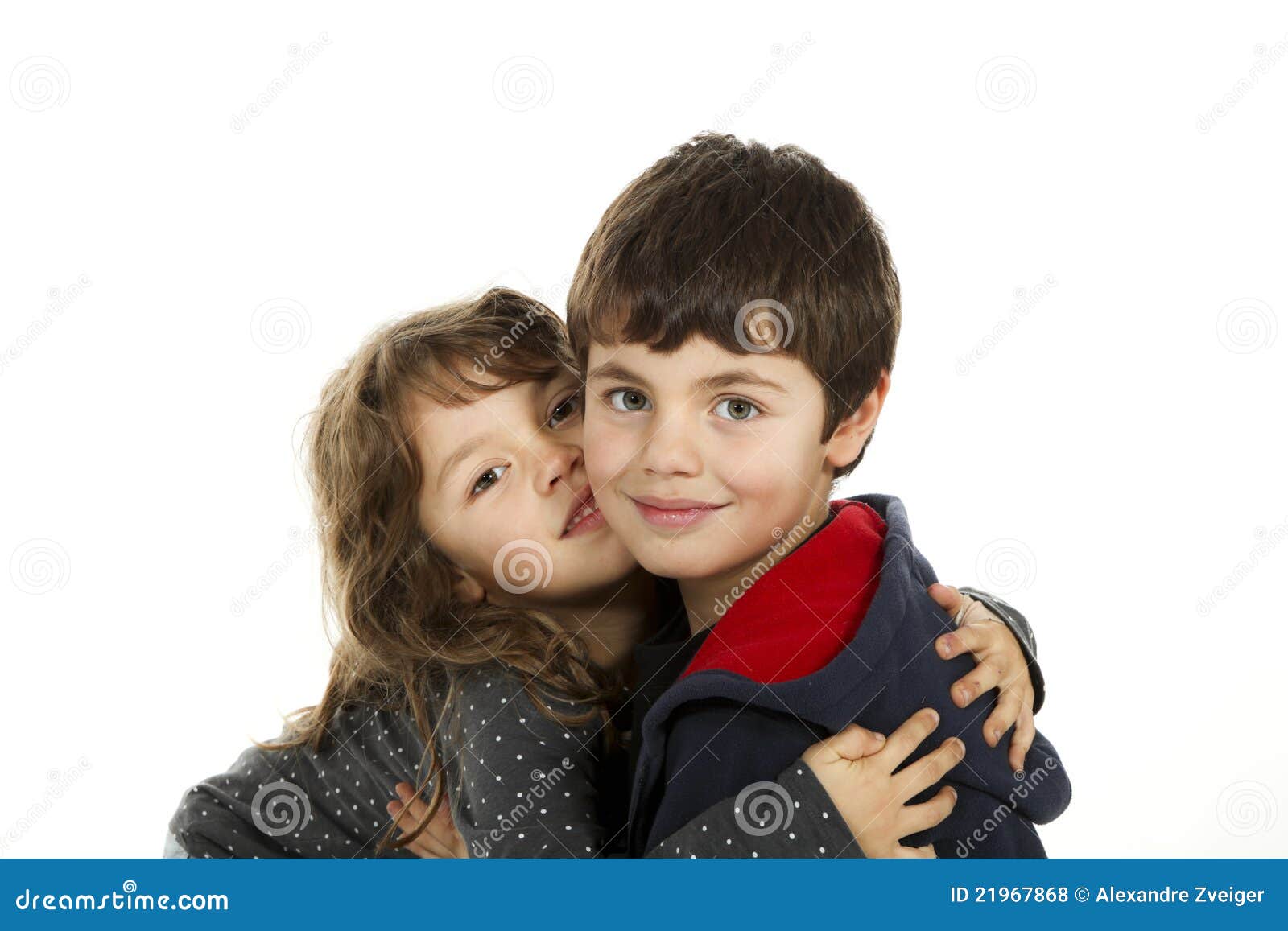 Portrait of Children Embraced Stock Photo - Image of happy, children ...