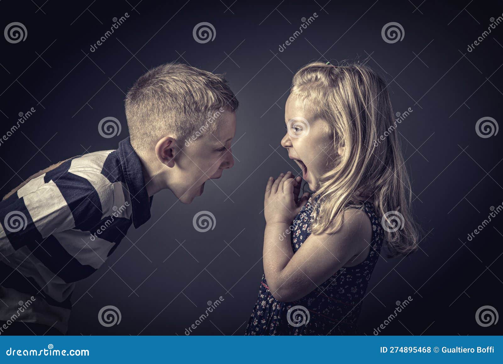 Children Shouting Out Alphabet Letters. Speech Therapy Concept Over ...