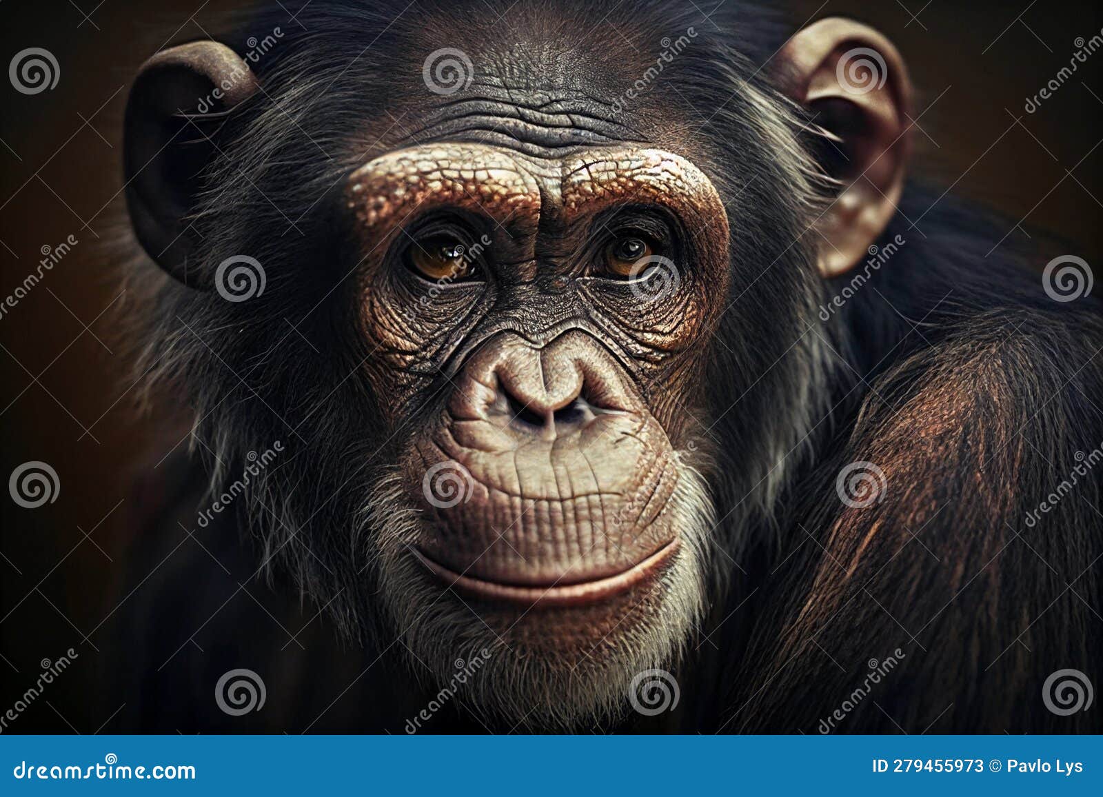 Portrait of a Chimpanzee Monkey. AI Generated Stock Illustration ...
