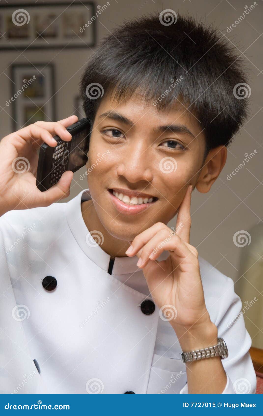 Portrait of Chinese Man Calling Stock Image - Image of closeup, charmed ...
