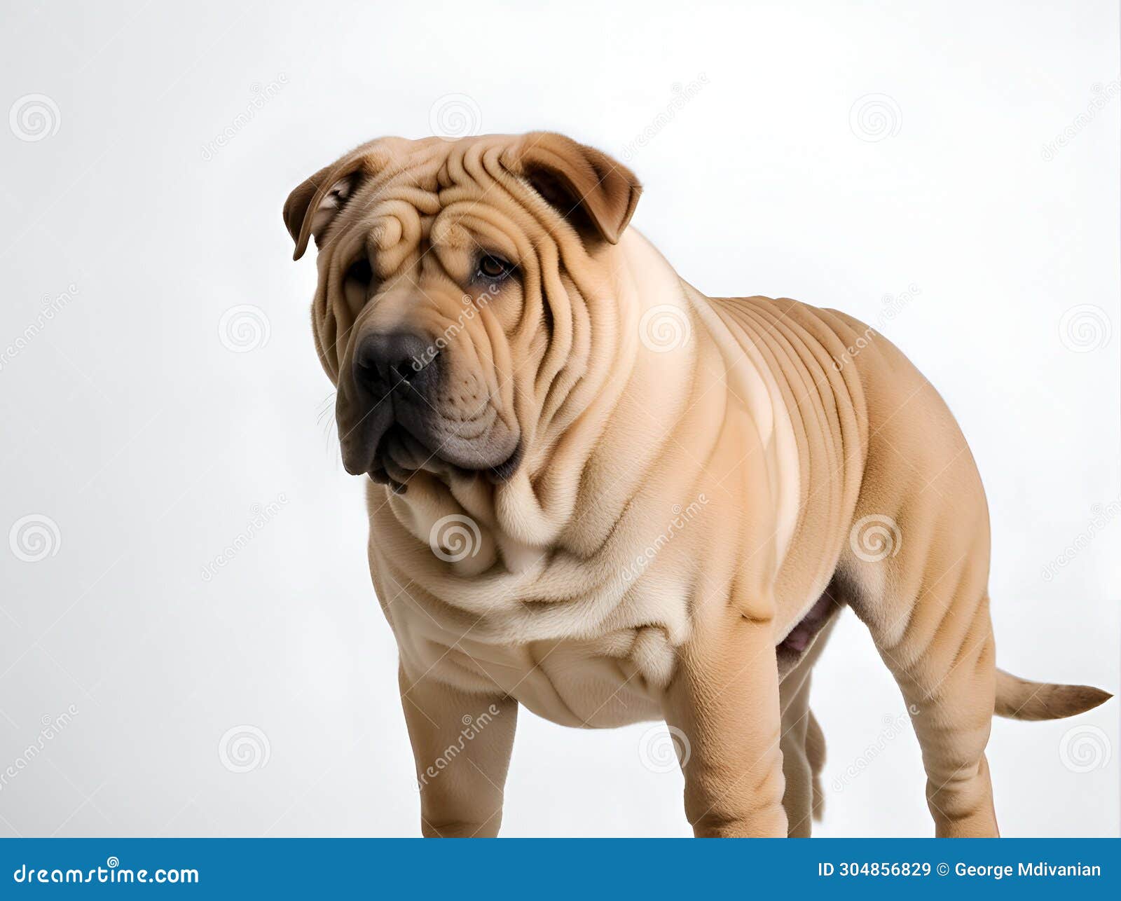 Portrait of the Chinese Shar Pei Dog Stock Illustration - Illustration ...