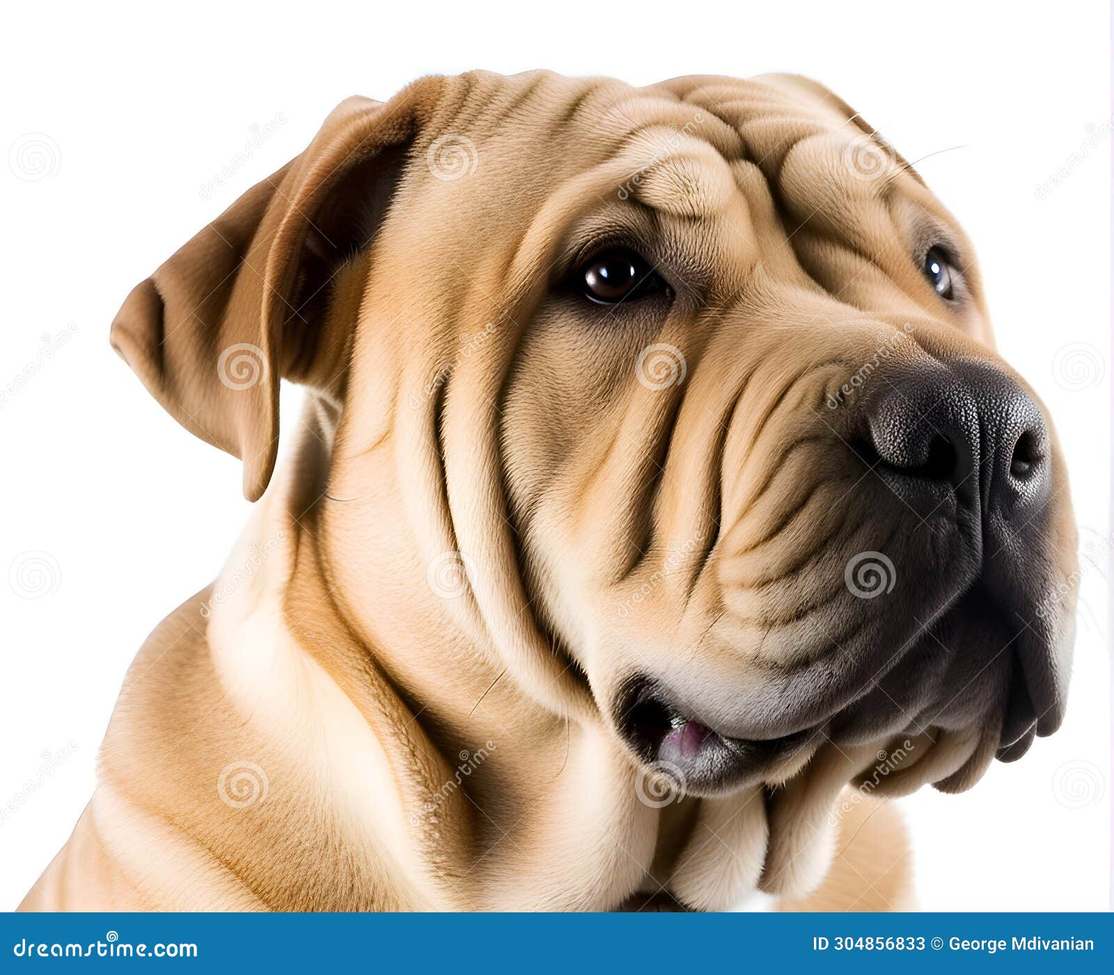 Portrait of the Chinese Shar Pei Dog Stock Illustration - Illustration ...