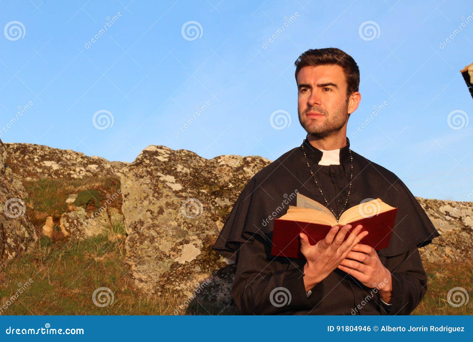 Portrait of a Christian Priest with Copy Space Stock Photo - Image of ...