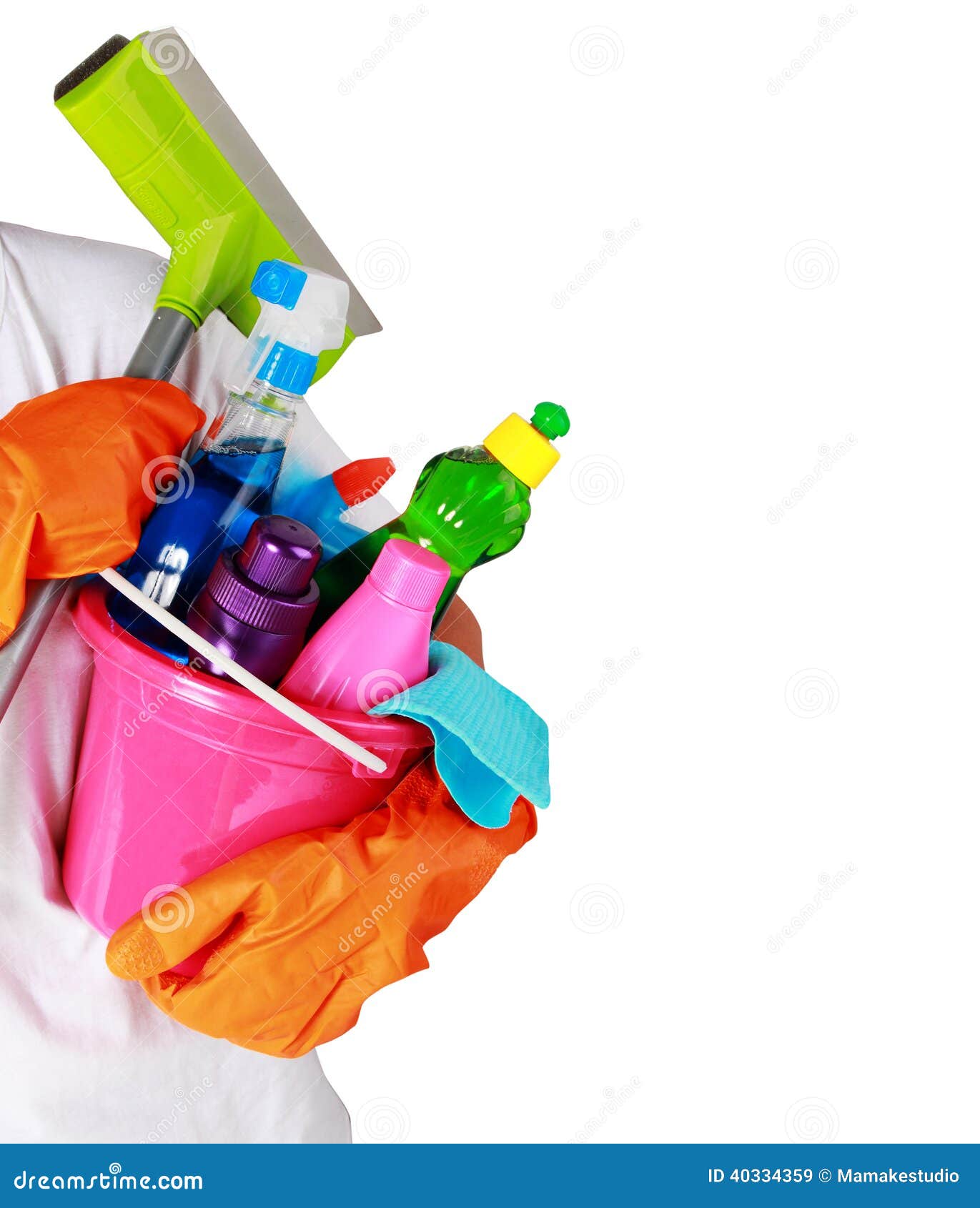 Portrait of Cleaning Equipment Isolated Over White Background Stock ...