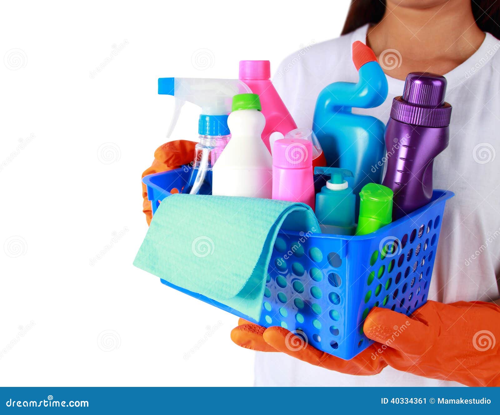 Portrait of Cleaning Equipment Isolated Over White Background Stock ...