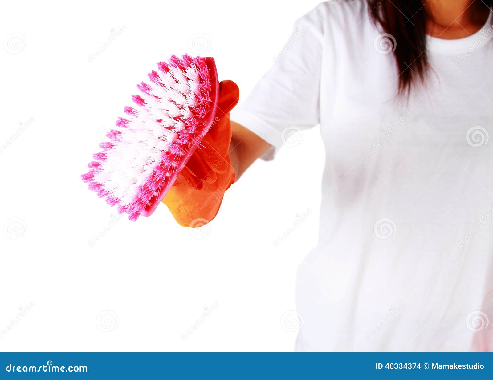 Portrait of Cleaning Equipment Isolated Over White Background Stock ...