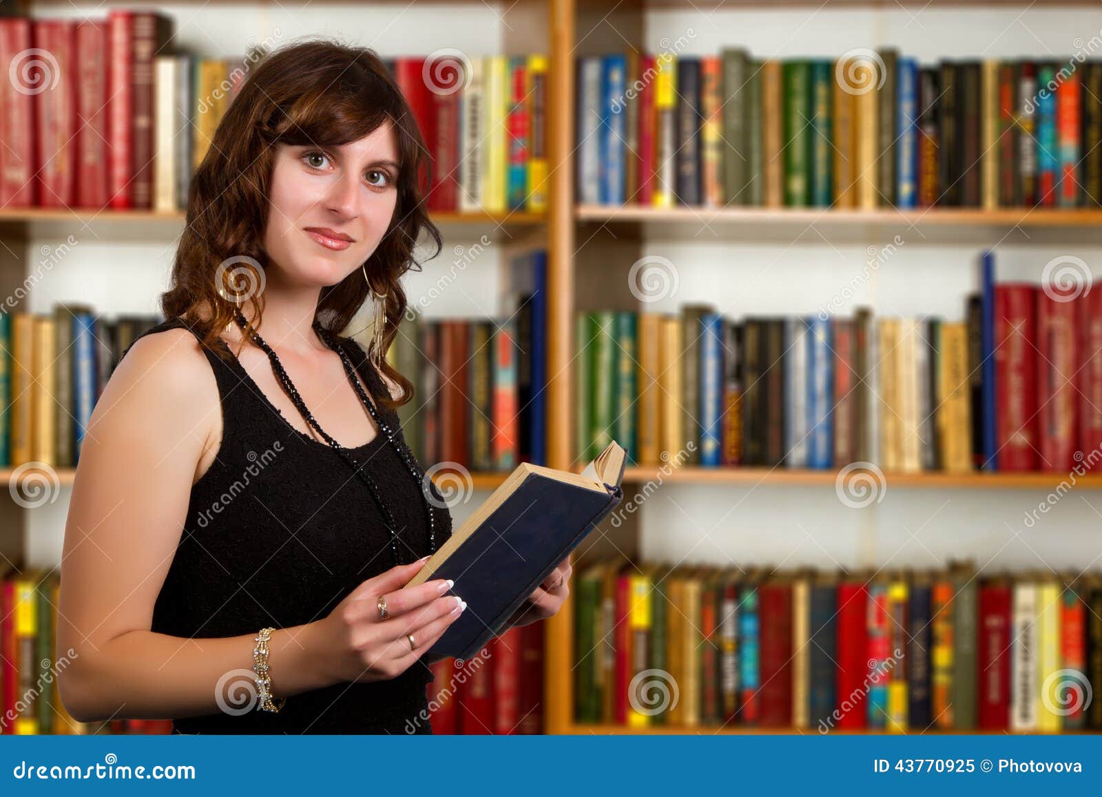 Portrait of Clever Student with Open Book Stock Image - Image of casual ...
