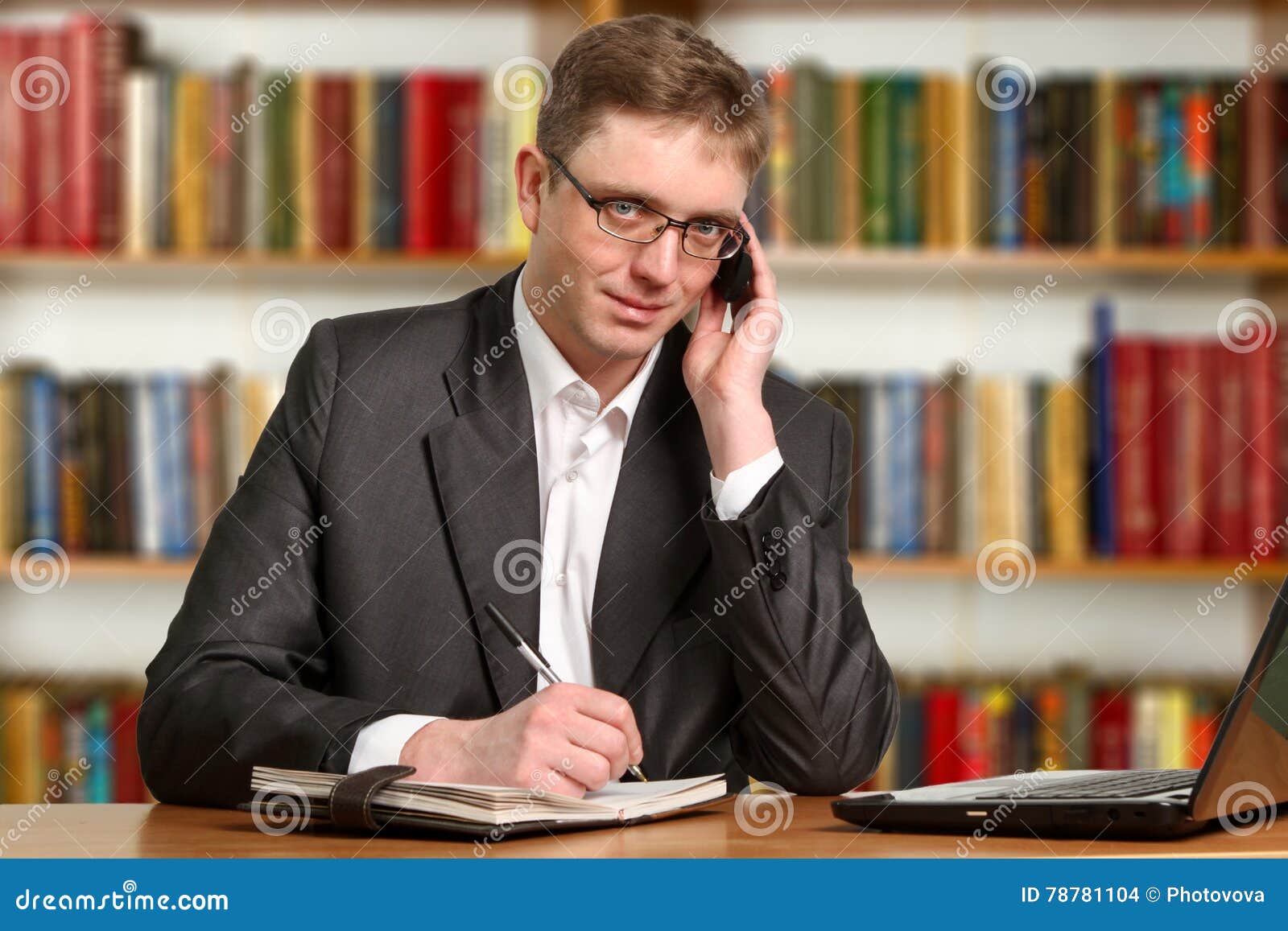 Portrait of clever student stock photo. Image of interior - 78781104