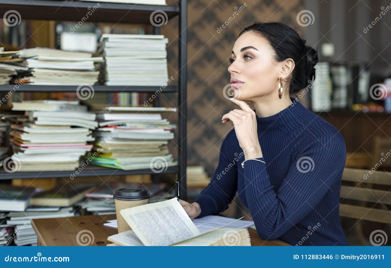 Portrait of Clever Student in University Library. Stock Photo - Image ...