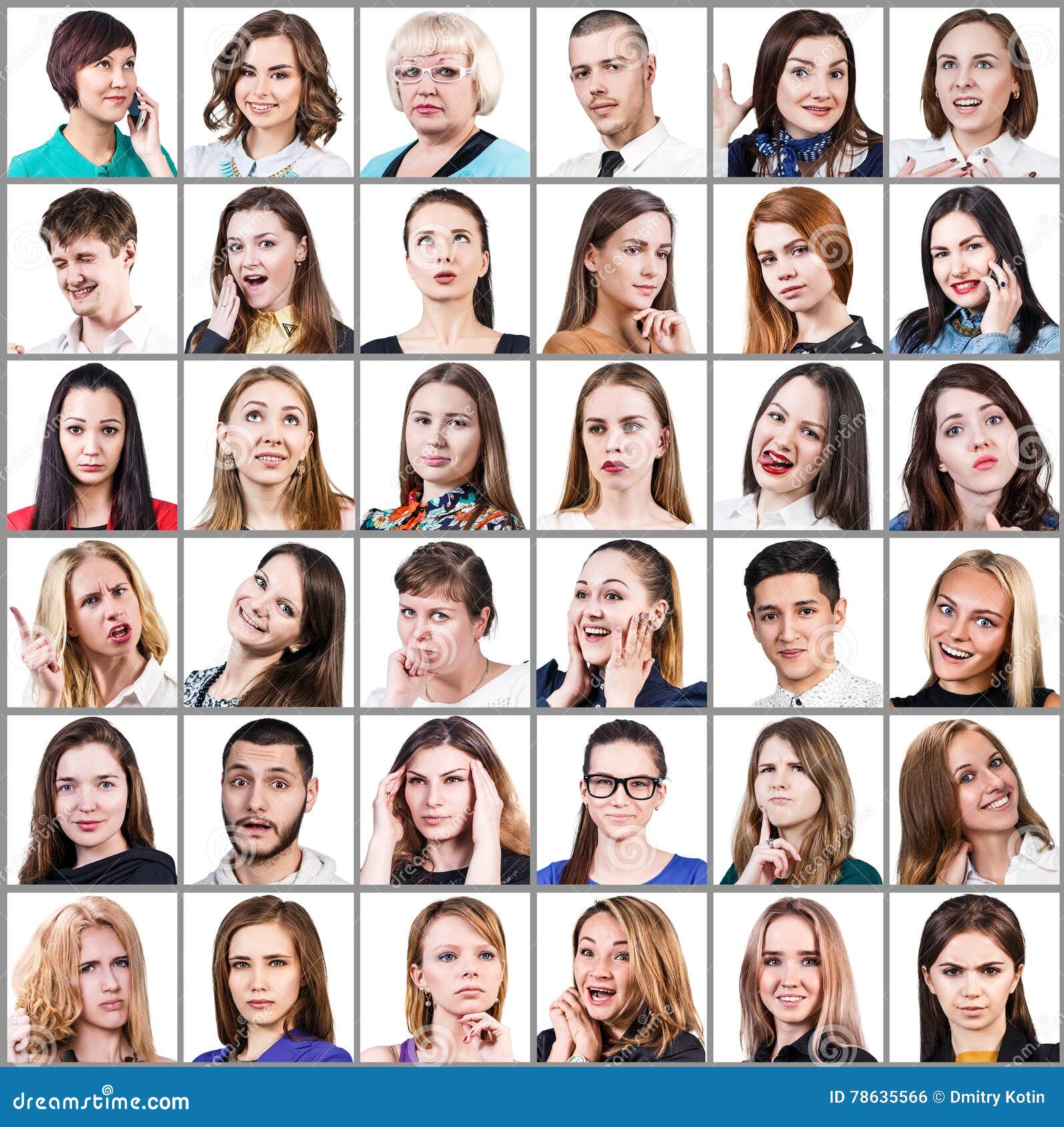 Portrait Collage of Many Smiling Faces Stock Photo - Image of senior ...