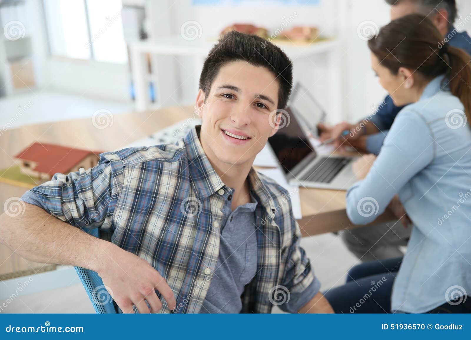 Portrait of College Boy in Class Stock Photo - Image of european ...