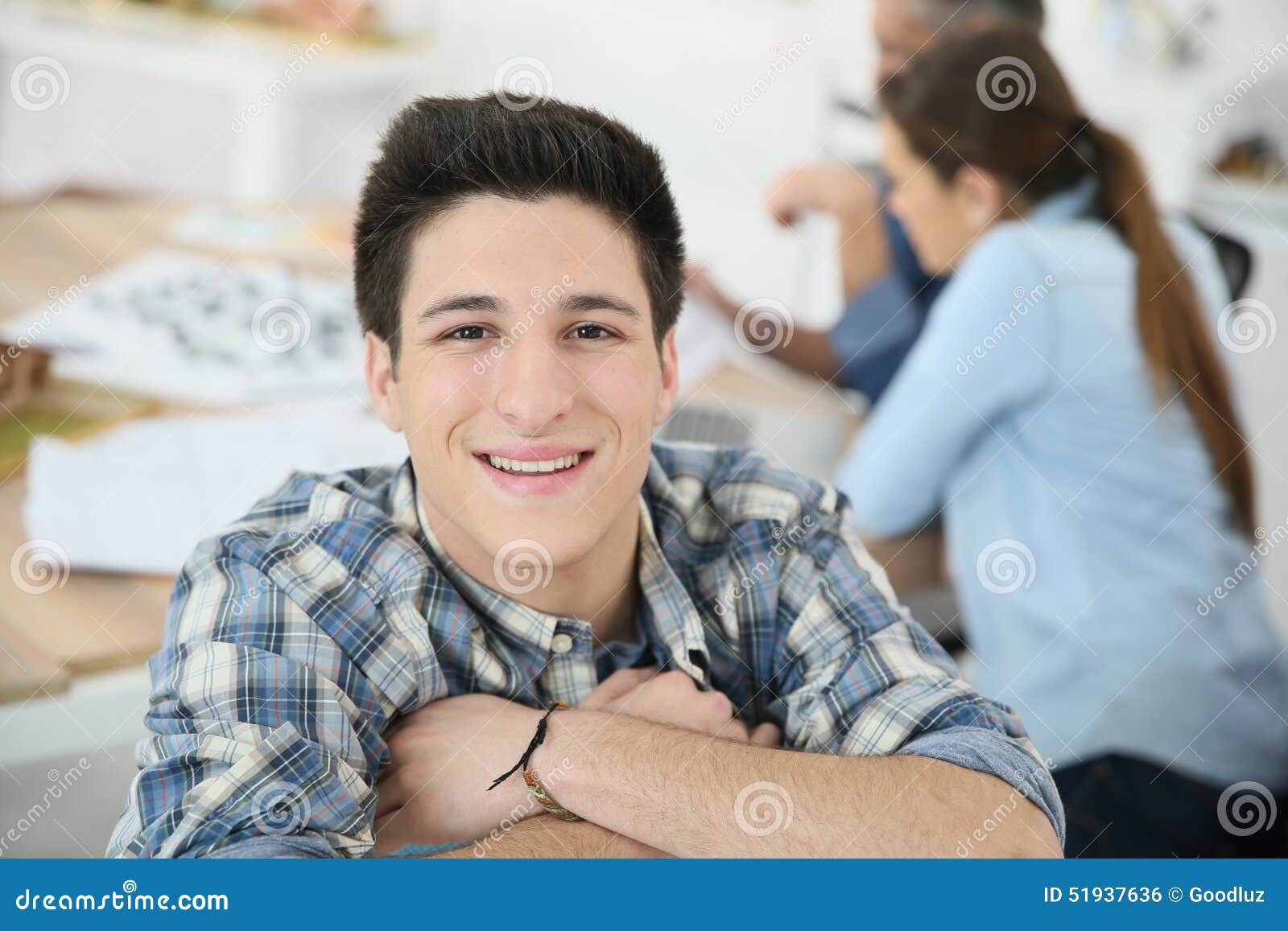 Portrait of College Boy in Class Stock Photo - Image of class, portrait ...