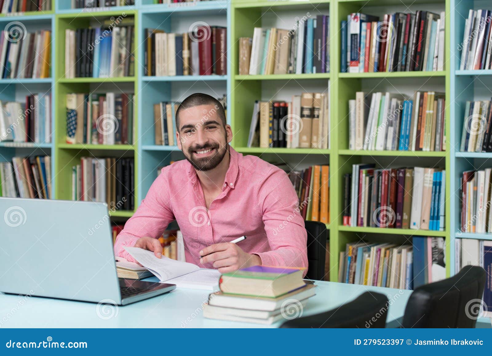 Portrait of a College Student at Campus Stock Image - Image of positive ...