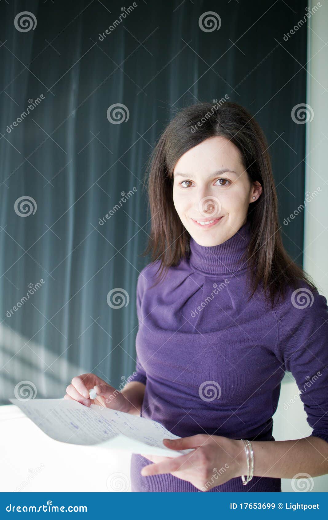 Portrait of College Student in a Classroom Stock Image - Image of ...