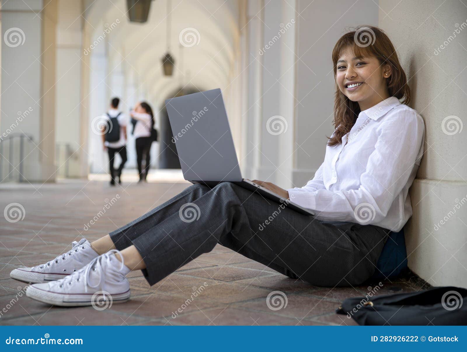 Portrait of a College Student Enjoying Campus Life, Studying and ...