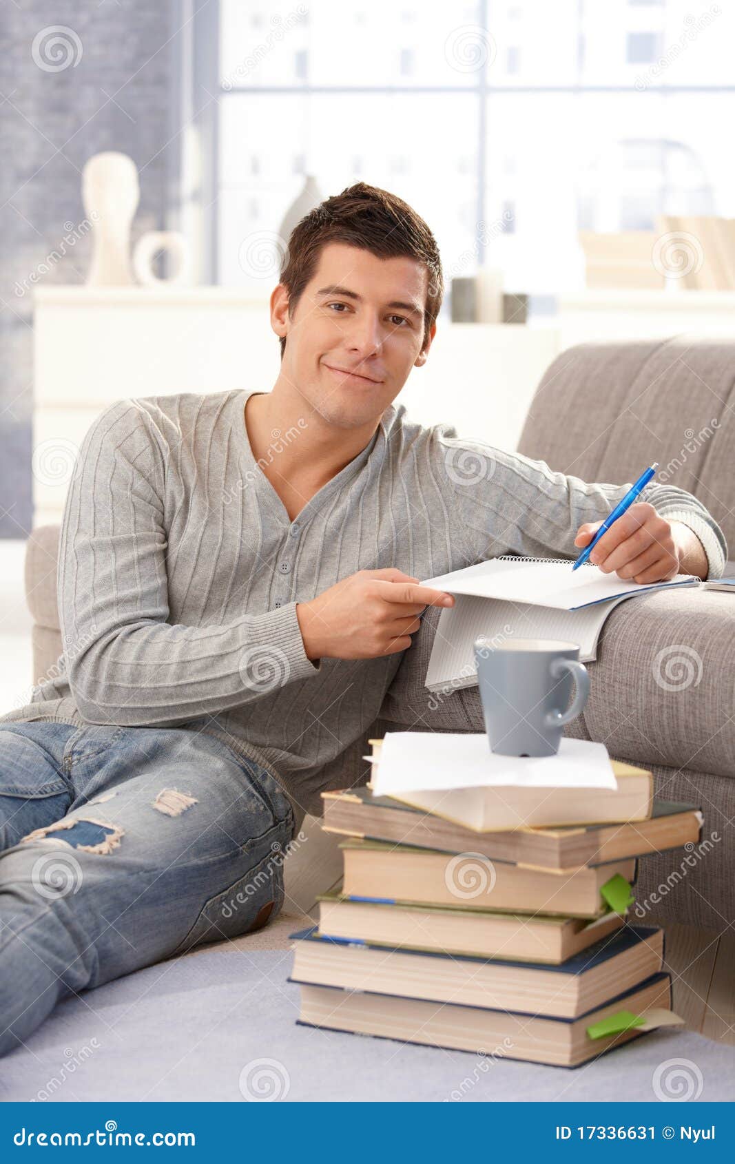 Portrait of College Student Learning Stock Image - Image of contact ...