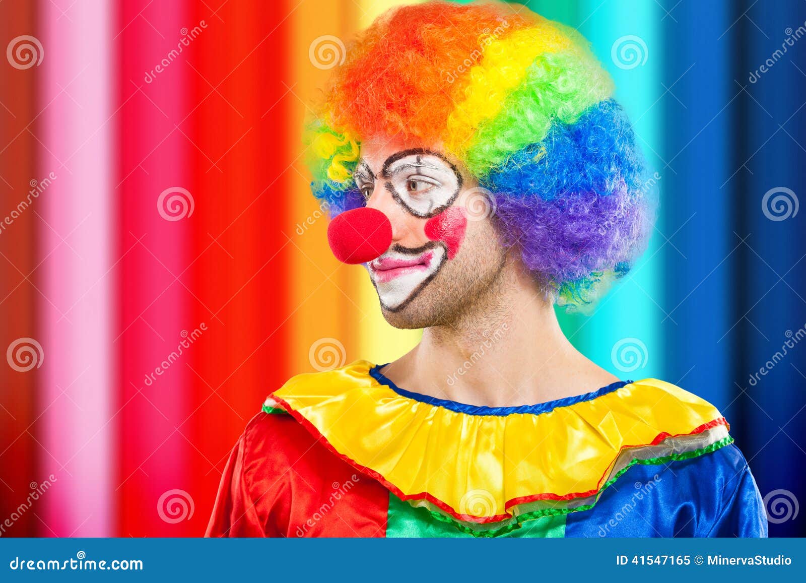 Portrait of a Colorful Clown Stock Image - Image of comedian, colors ...