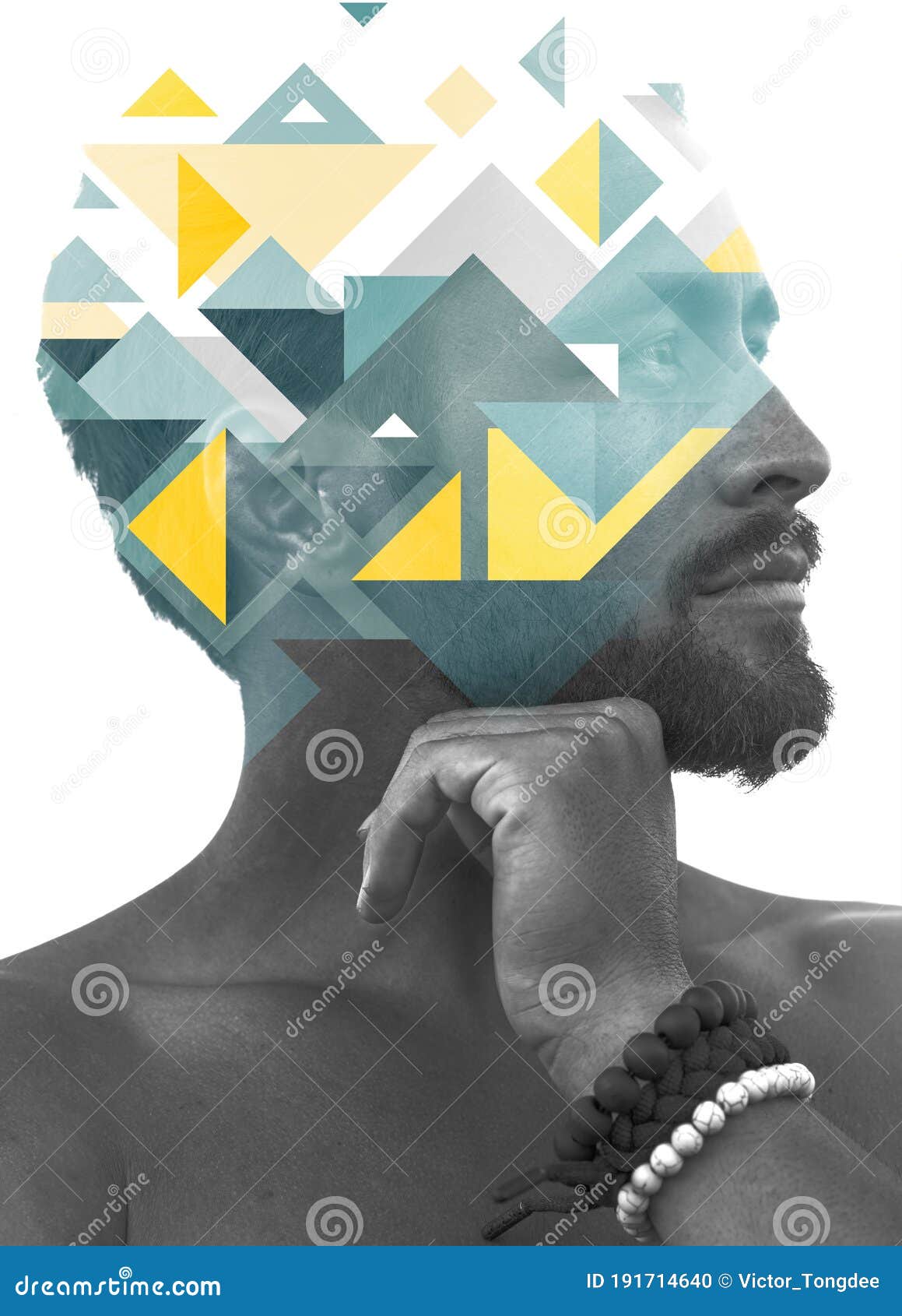 Portrait Combined with a Digital Illustration Stock Photo - Image of ...