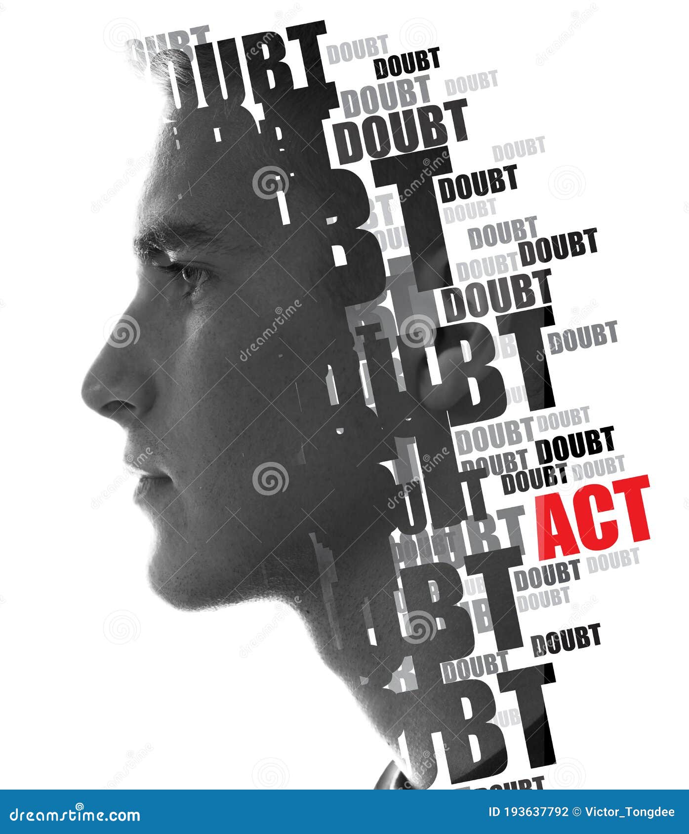 Portrait Combined with a Digital Illustration Stock Photo - Image of ...