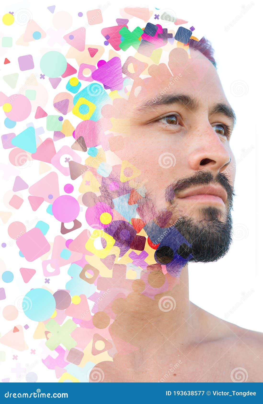 Portrait Combined with a Digital Illustration Stock Image - Image of ...
