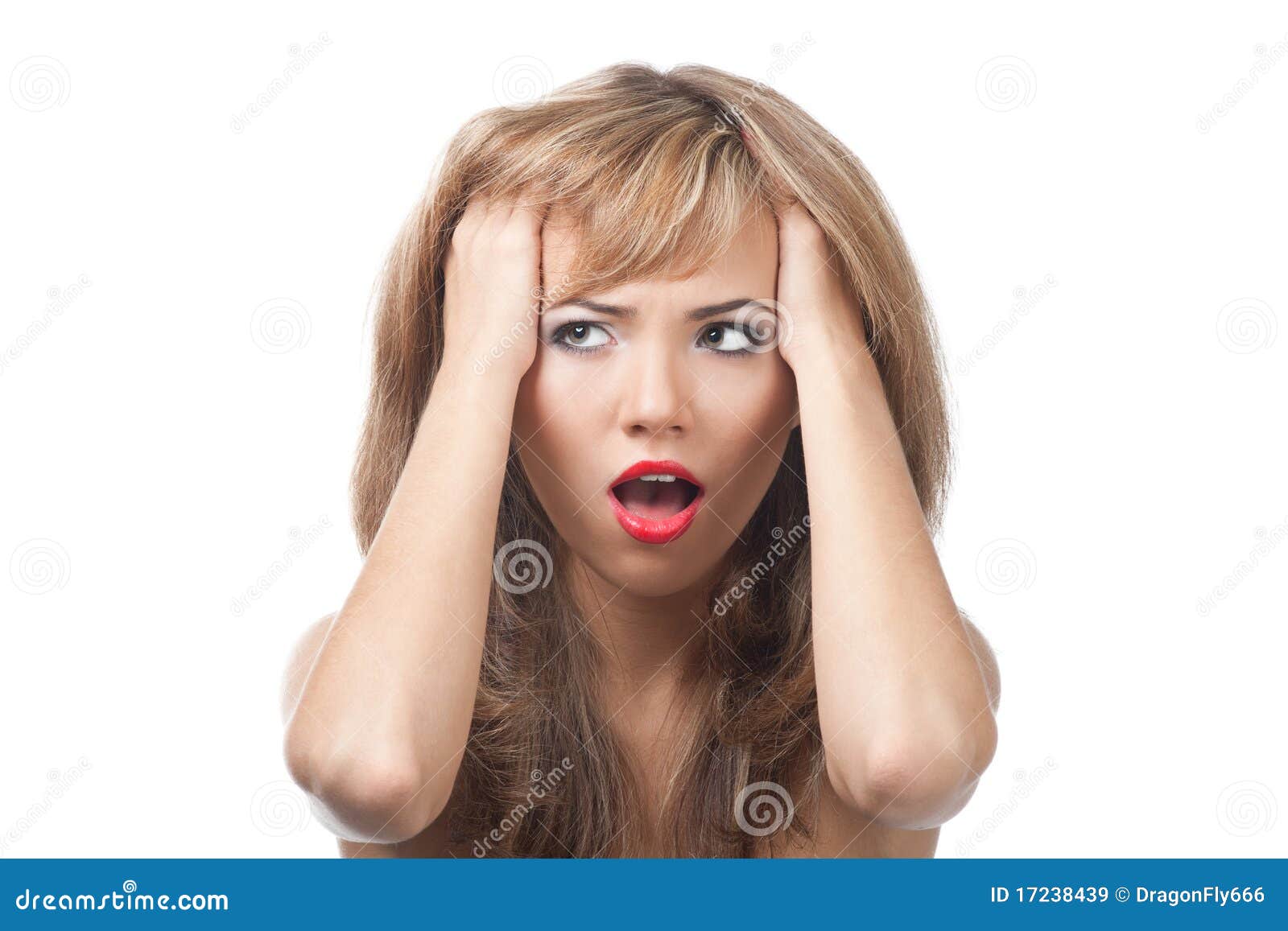 Portrait Of Concerned Young Woman Stock Image - Image of fashion, color ...