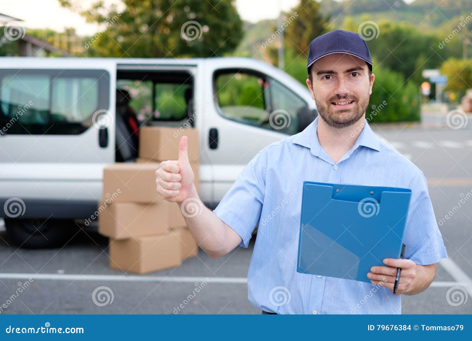 Portrait of Confidence Express Courier Stock Photo - Image of delivery ...