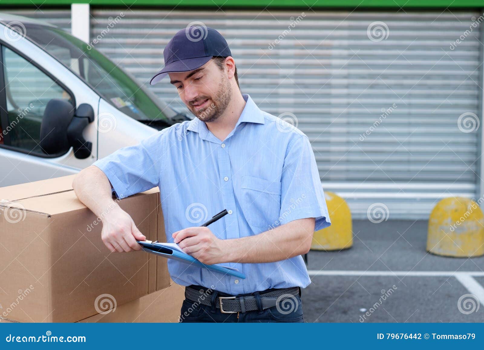 Portrait of Confidence Express Courier Stock Photo - Image of happy ...