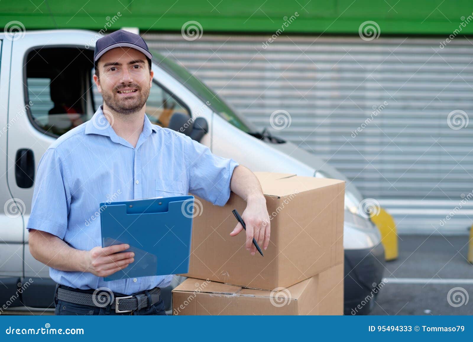 Portrait of Confidence Express Courier Stock Image - Image of ...