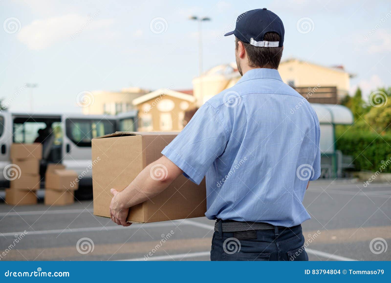Portrait of Confidence Express Courier Next To His Delivery Van Stock ...