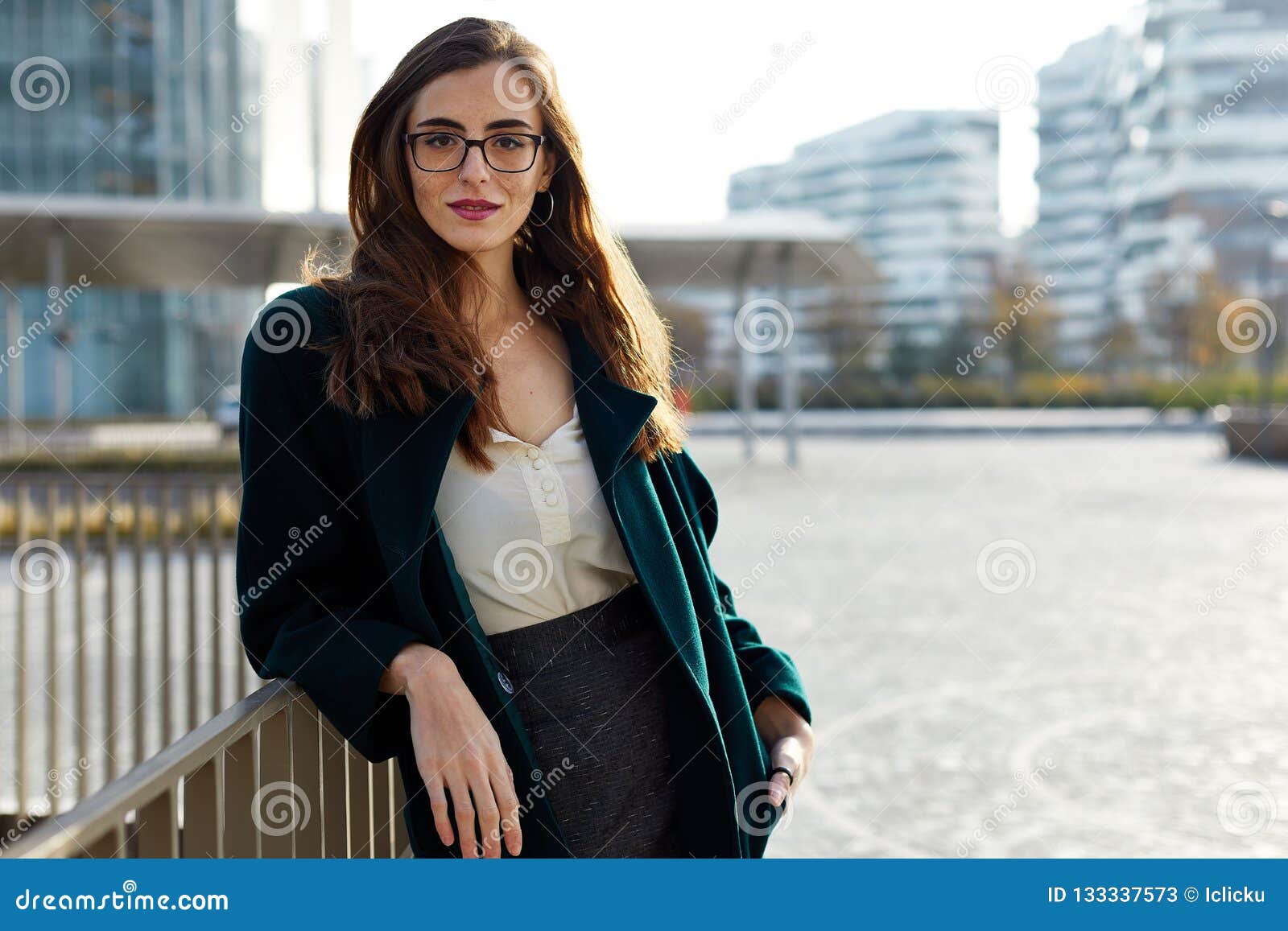 Portrait Of A Confident Business Woman Wearing Glasses Stock Image