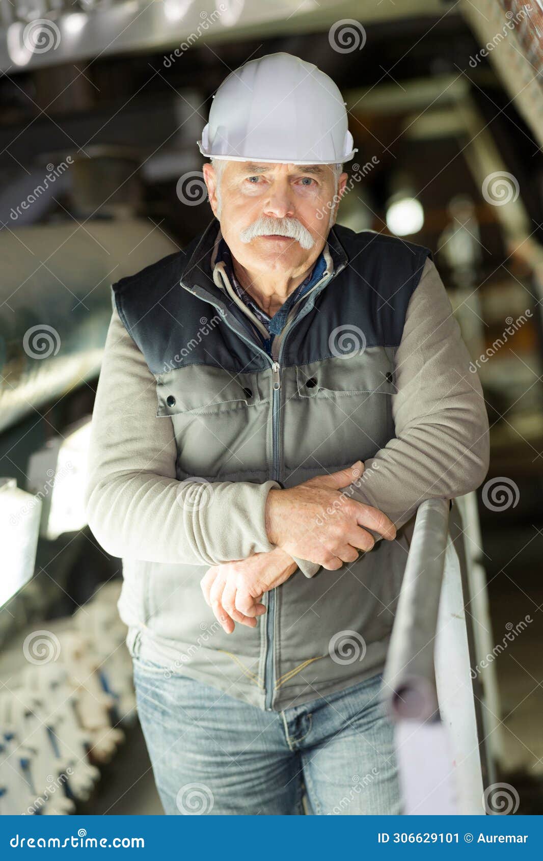 Portrait Confident Factory Worker in Factory Stock Image - Image of ...