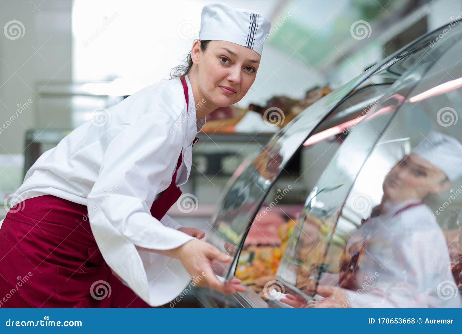 Portrait Confident Female Butcher in Butchery Stock Photo - Image of ... Portrait Confident Female Butcher in Butchery Stock Photo - Image of ...