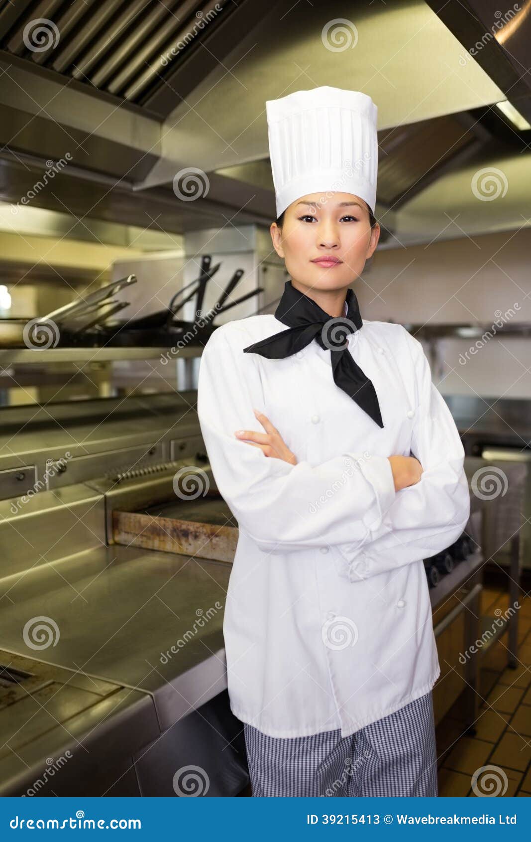 Portrait of Confident Female Cook in Kitchen Stock Image - Image of ...