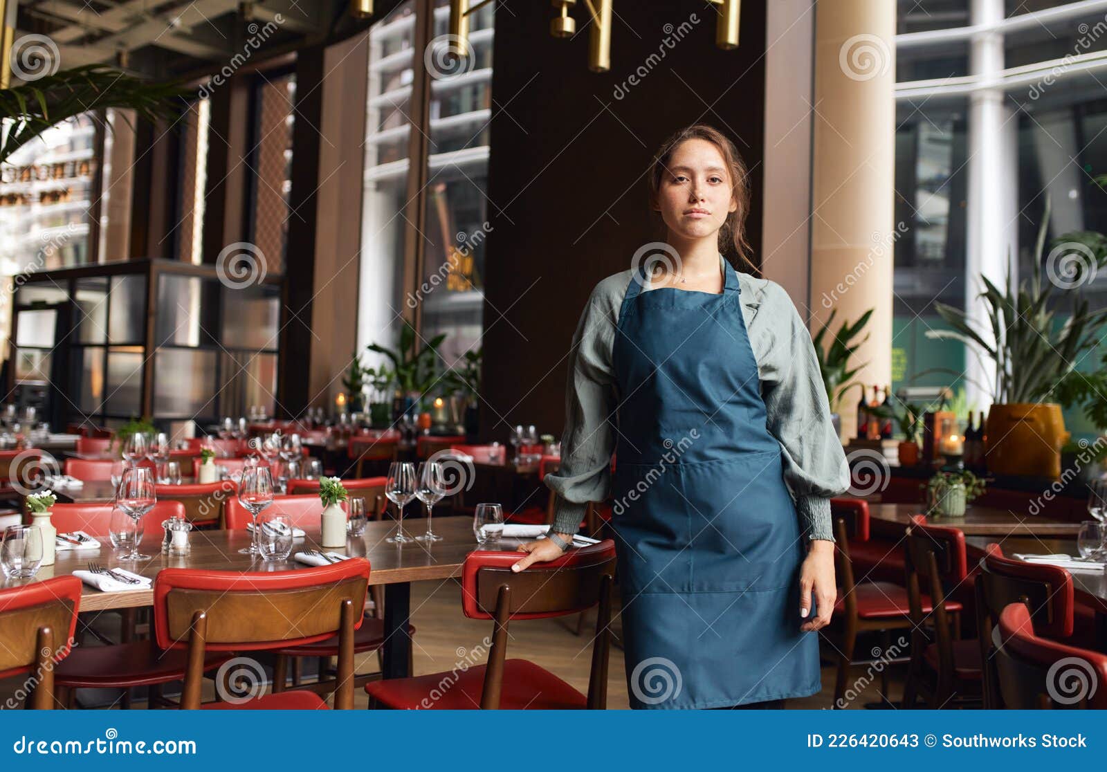 Portrait of Confident Female Restaurant Owner Stock Image - Image of ...