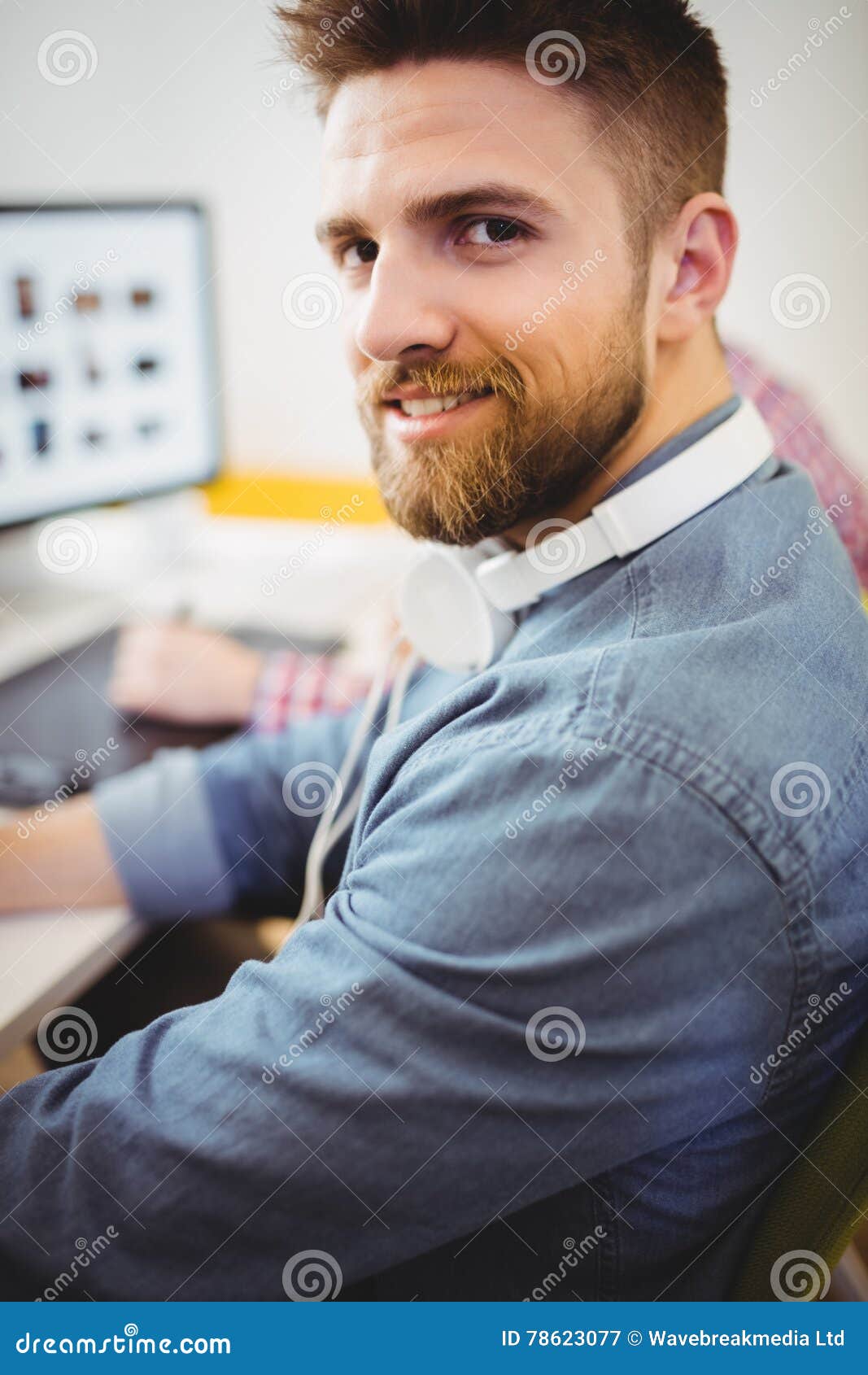 Portrait of Confident Happy Editor Working at Creative Office Stock ...