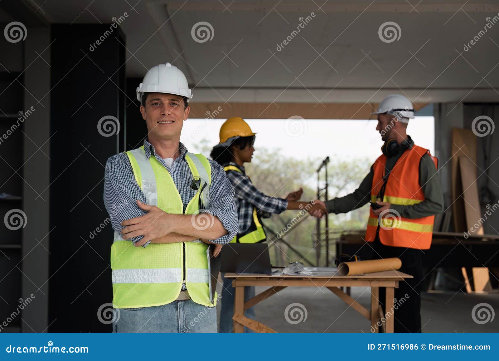 Portrait of a Confident Male Engineer, Builder and Architecture at the ...