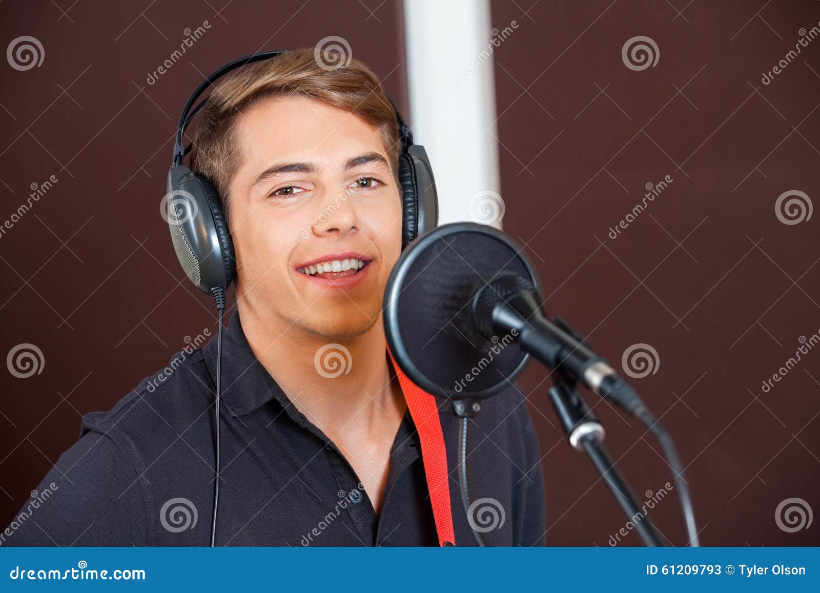 Portrait of Confident Male Singer Performing in Stock Image - Image of ...