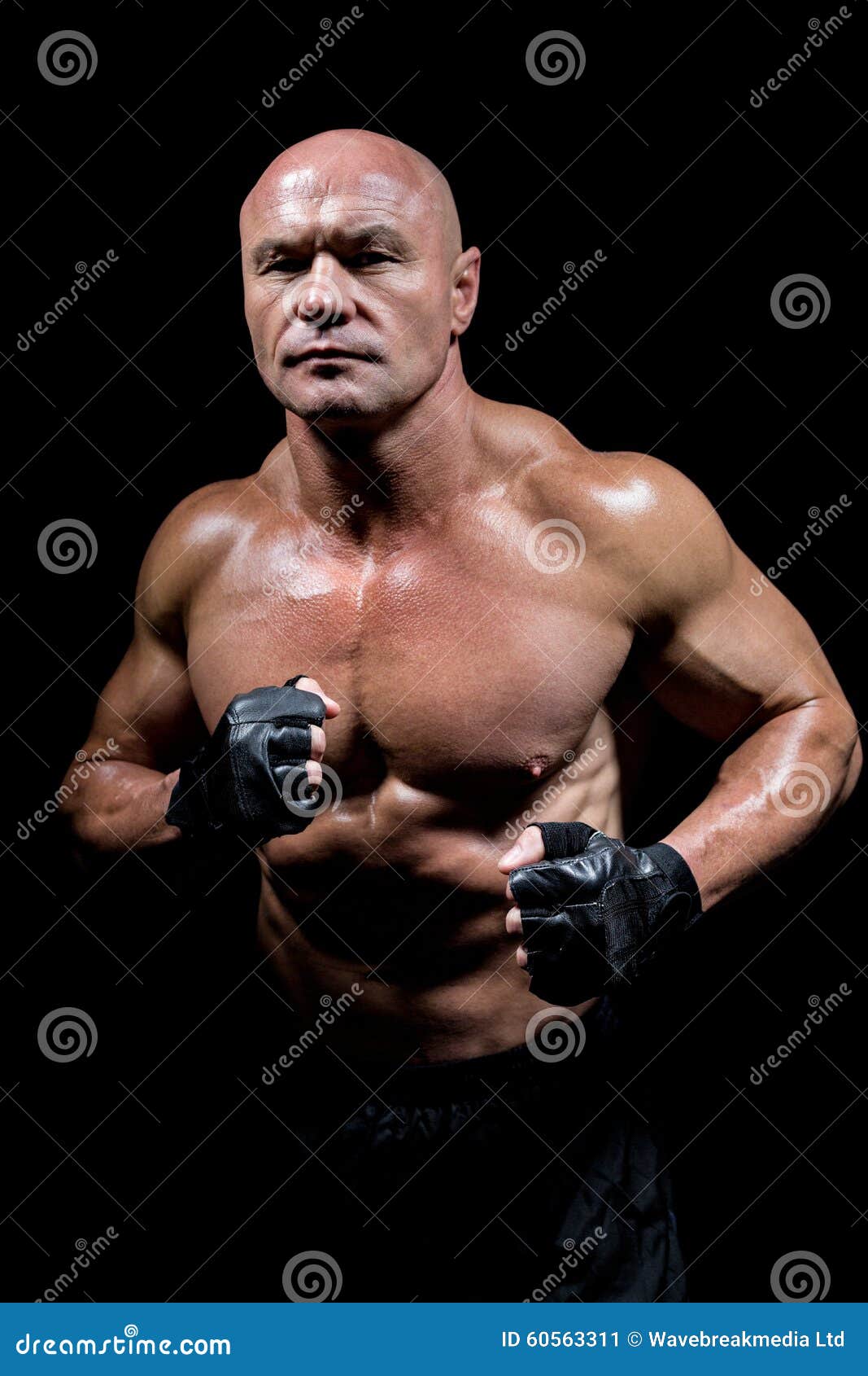 Portrait of Confident Man with Fighter Stance Stock Image - Image of ...