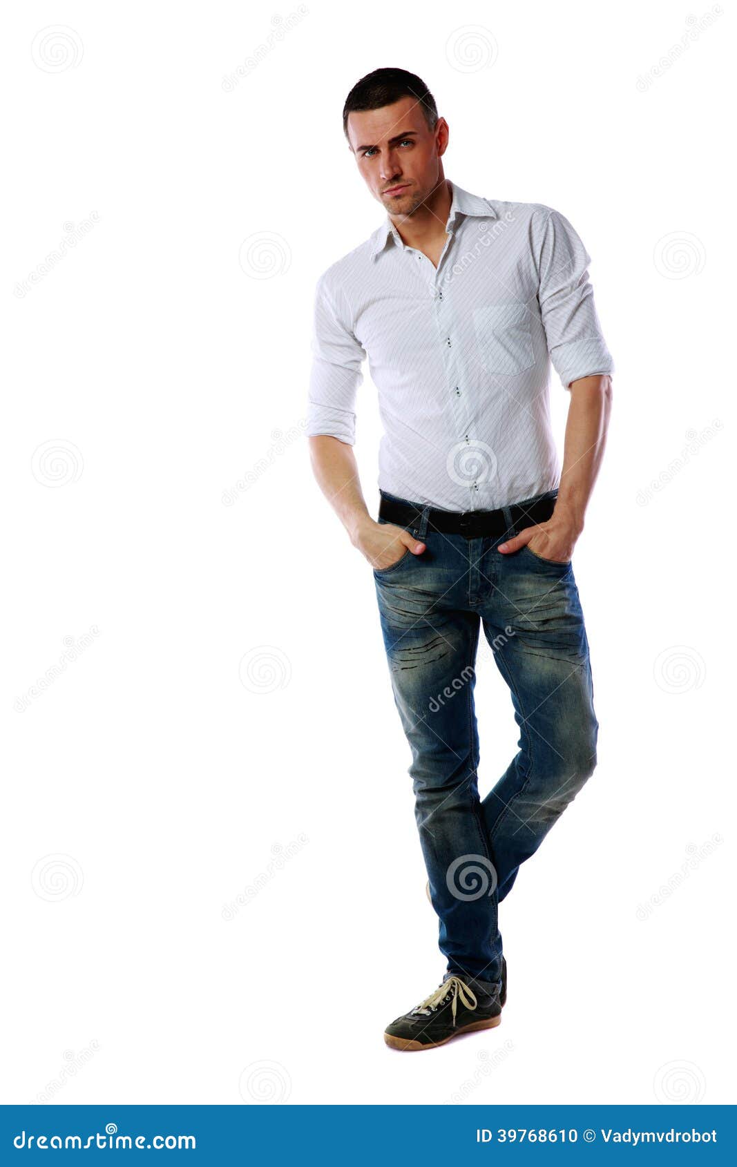 Portrait of a Confident Man Stock Photo - Image of casual, pensive ...