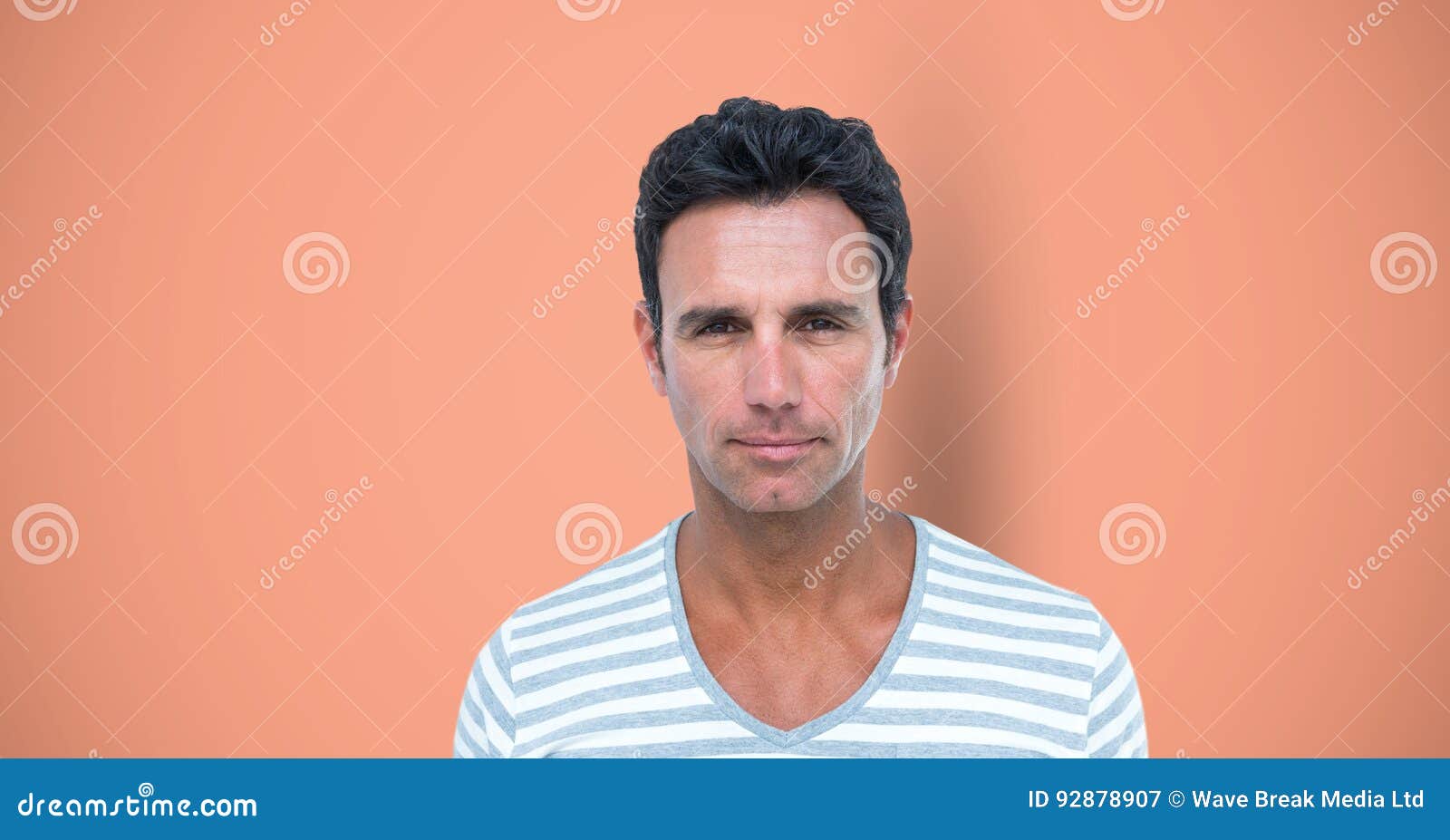 Portrait of Confident Man Over Colored Background Stock Illustration ...