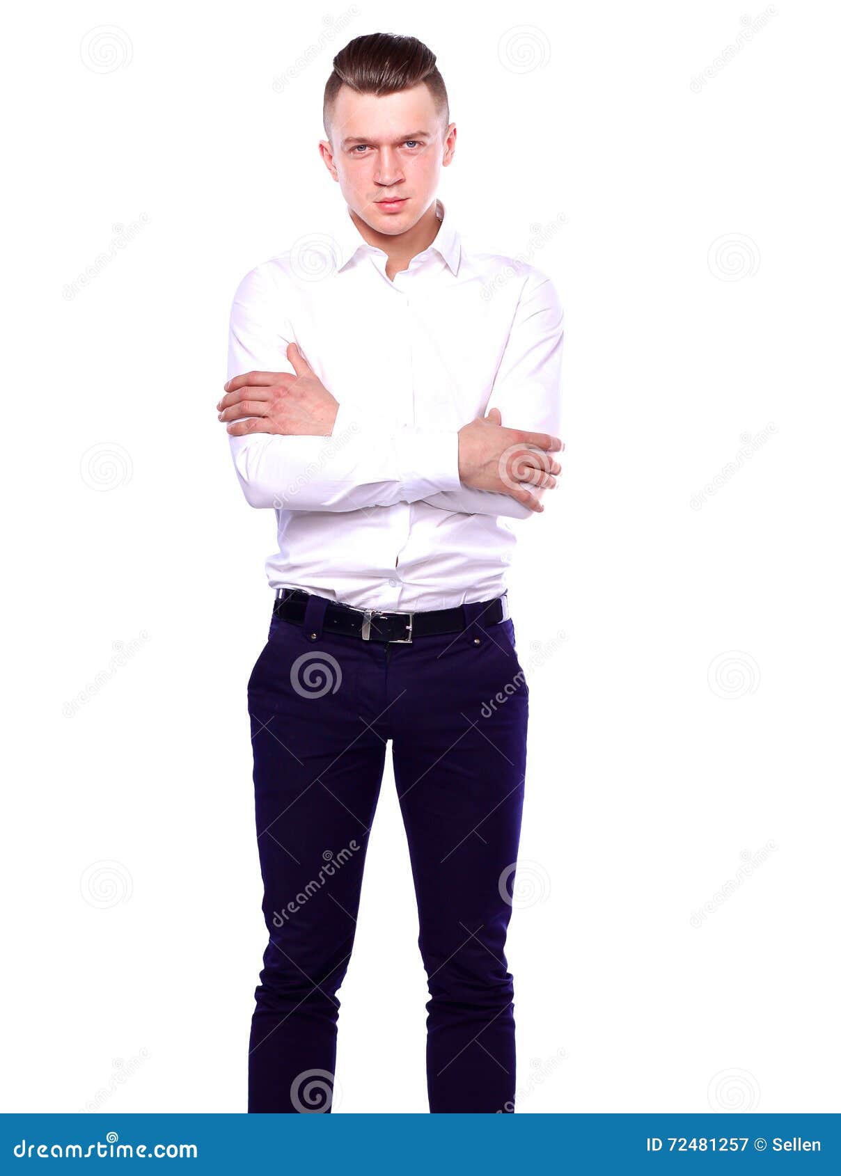 Portrait of a Confident Man Standing Over White Background Stock Image ...