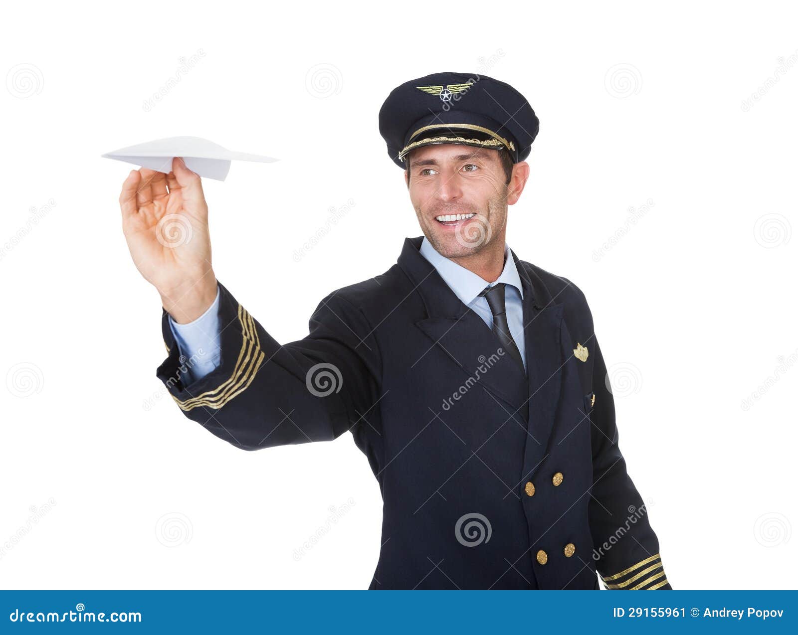 Portrait of Confident Pilot Stock Image - Image of happy, aviation ...